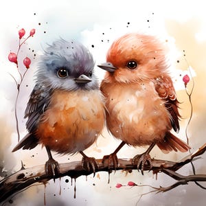 12 Bird Friends Clipart Bundle, 12 High-quality JPG, Nursery Art, Card ...