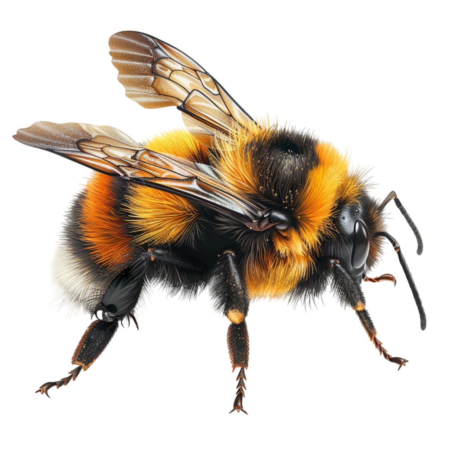12 Fluffy Bee Bumblebee Clipart Bundle, 12 High-quality JPG, Craft Art ...