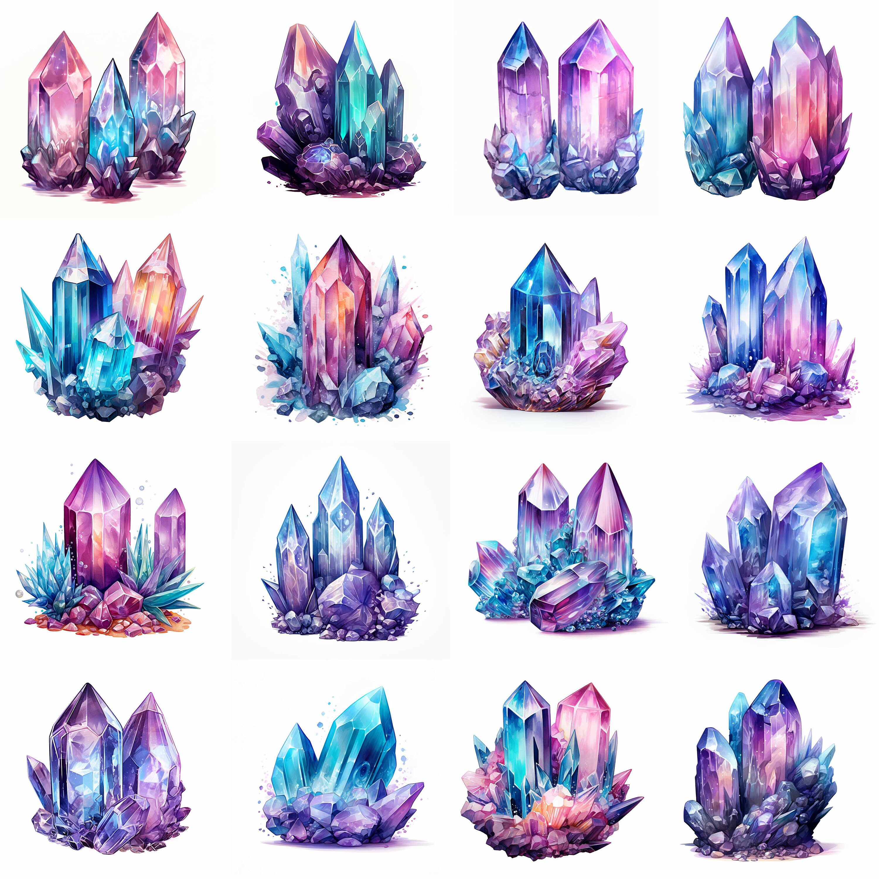 Cosmic Crystals Clipart Bundle, High-quality JPG, Craft Art, Card ...