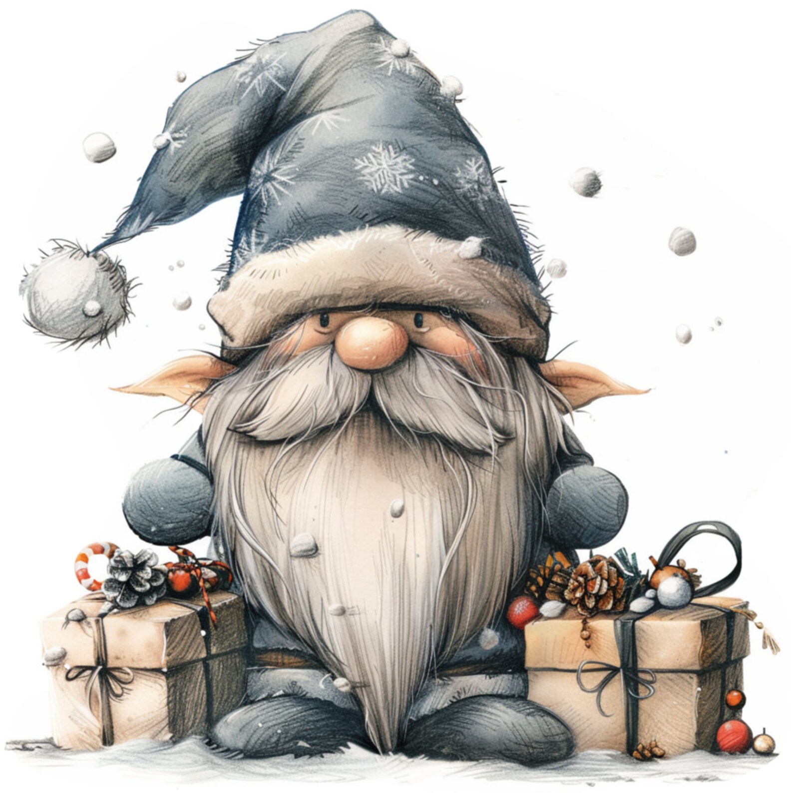 16 Winter Christmas Gnome Clipart Bundle, 16 High-quality JPG, Craft ...