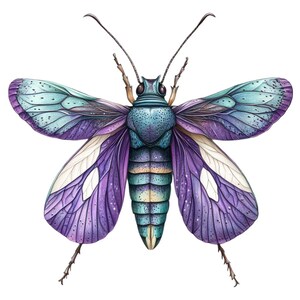 Purple Teal Blue Insect Clipart Bundle, 15 High-quality JPG, Craft Art ...
