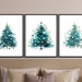 14 Boho Teal Christmas Tree Clipart Bundle, High-quality JPG, Card ...