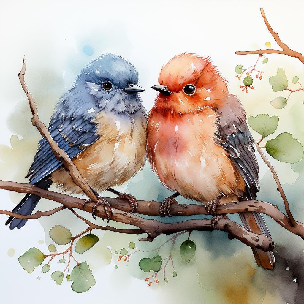 12 Bird Friends Clipart Bundle, 12 High-quality JPG, Nursery Art, Card ...