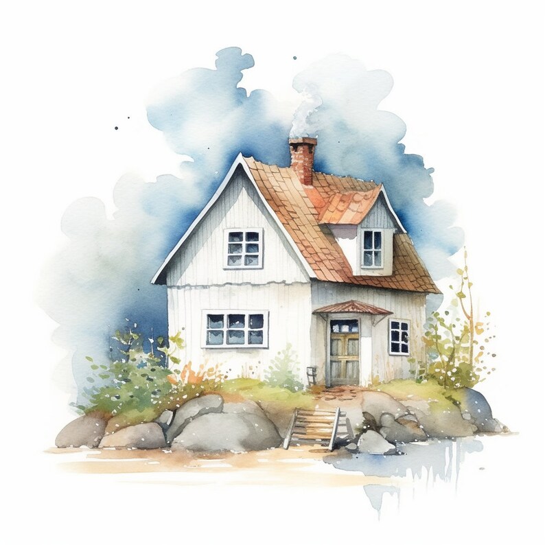 16 Scandinavia Houses Clipart Bundle, High-quality JPG, Craft Art, Card ...