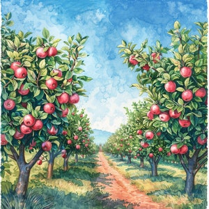 16 Apple Orchard Clipart Bundle, 16 High-quality JPG, Craft Art, Card ...