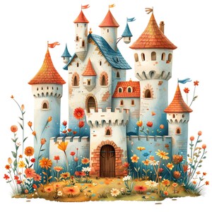 Fairy Tale Castle Flower Gardens Clipart Bundle, 16 High-quality JPG ...