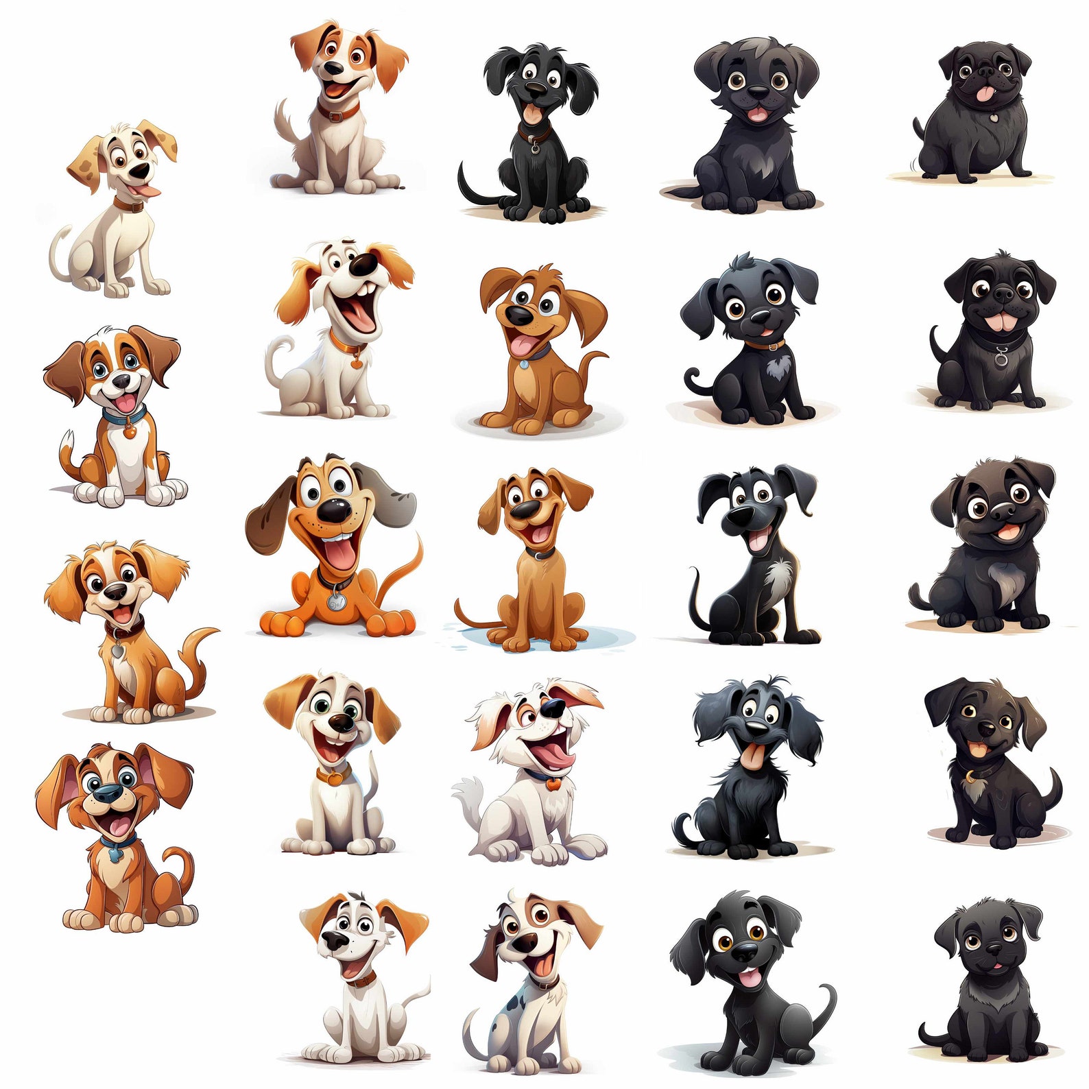 24 Cute Dogs Clipart Bundle, JPG, Card Making, Clip Art, Digital Paper ...