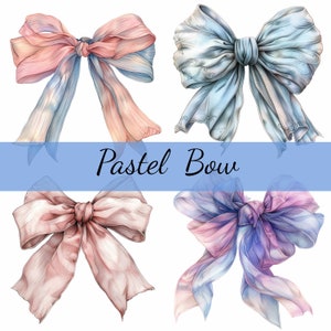 Big Pastel Bow Clipart Bundle, 16 High-quality JPG, Craft Art, Card ...
