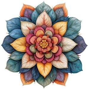 Folk Art Flower Clipart Bundle, 15 High-quality JPG, Craft Art, Card ...