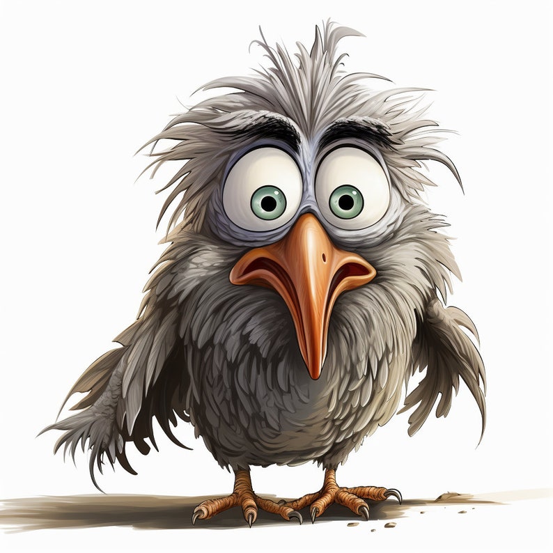 16 Quirky Funny Birds 2 Clipart Bundle, JPG, Card Making, Clip Art ...