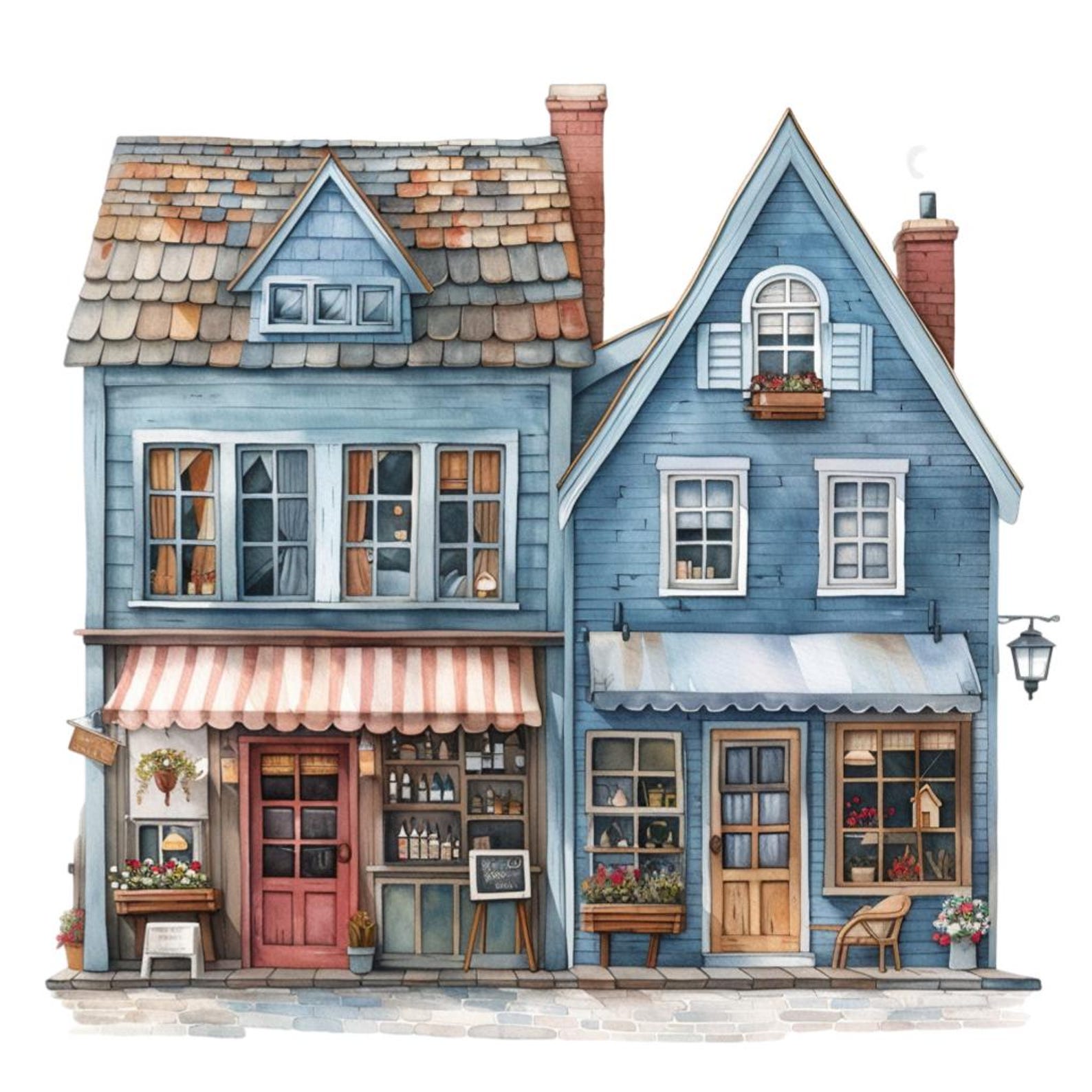 16 Folk Art Harbor Shops Clipart Bundle, 16 High-quality JPG, Craft Art ...