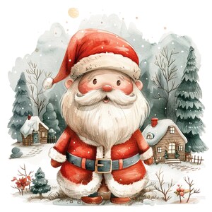 Santa at Christmas Time Clipart Bundle, 16 High-quality JPG, Craft Art ...