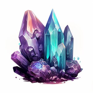Cosmic Crystals Clipart Bundle, High-quality JPG, Craft Art, Card ...