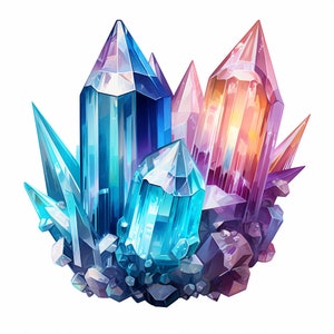Cosmic Crystals Clipart Bundle, High-quality JPG, Craft Art, Card ...
