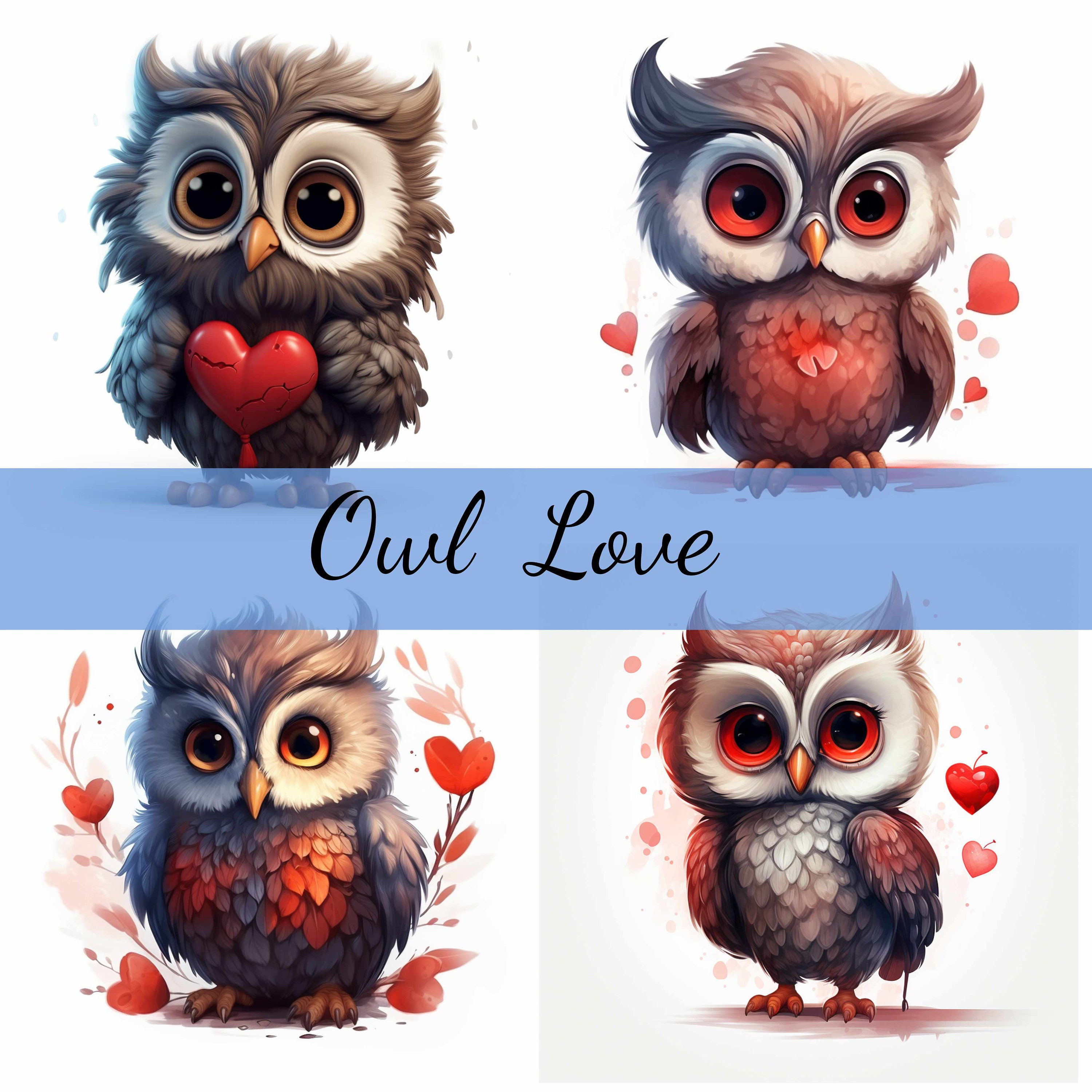 15 Valentine Owl Clipart Bundle, High-quality JPG, Craft Art, Card ...