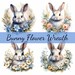 Easter Bunny Flower Wreath Clipart Bundle, High-quality JPG, Craft Art ...