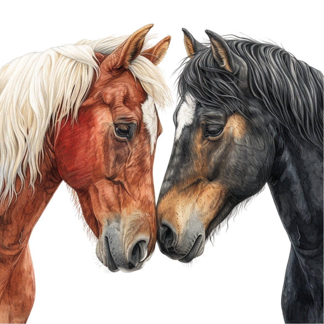 Horse Love Farm Love Clipart Bundle, 16 High-quality JPG, Craft Art ...