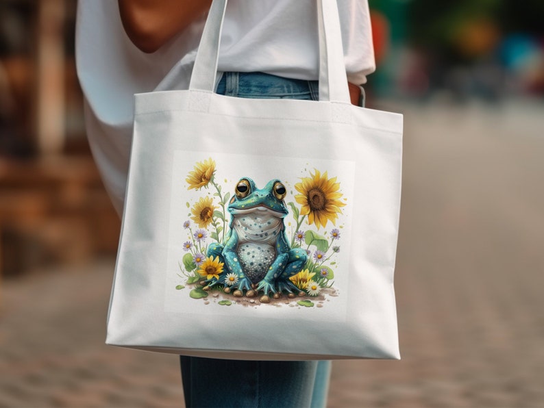 Colorful Frog in Flowers Sunflowers Clipart Bundle, 16 High-quality JPG ...