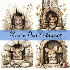 14 Mouse House Den Clipart Bundle, 14 High-quality JPG, Craft Art, Card ...