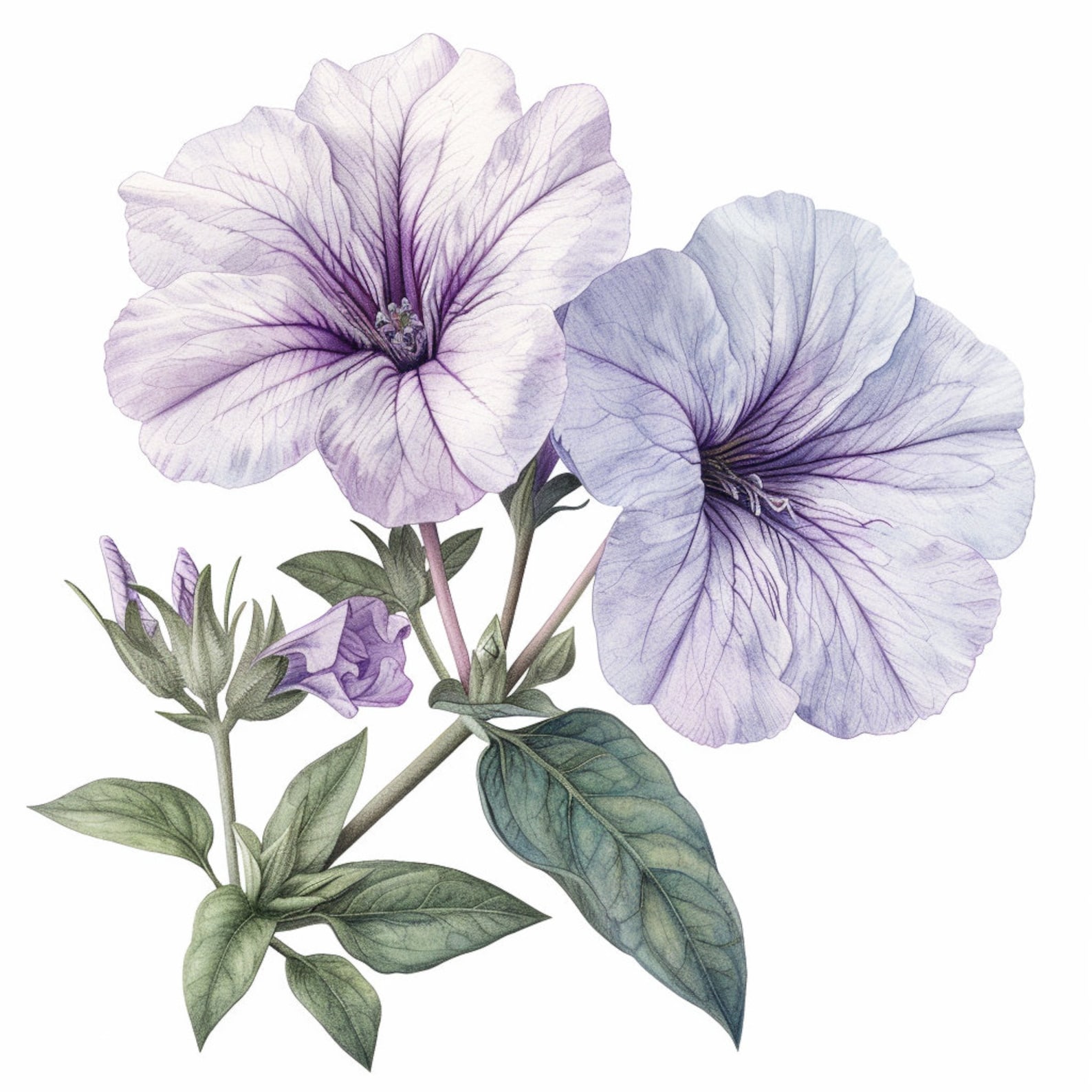 15 Petunia Flowers Clipart Bundle, 15 High-quality JPG, Craft Art, Card ...