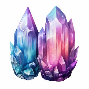 Cosmic Crystals Clipart Bundle, High-quality JPG, Craft Art, Card ...
