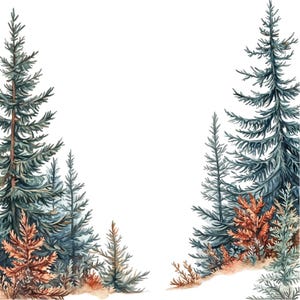 16 Pine Tree Border Frame Corner Clipart Bundle 16 Transparent PNG ...