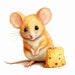 Cute Mouse With Cheese Clipart Bundle, High-quality JPG, Craft Art ...