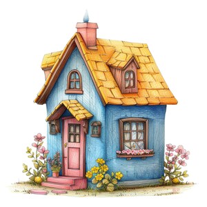 15 Mini House Small Homes Clipart Bundle, 15 High-quality JPG, Craft ...