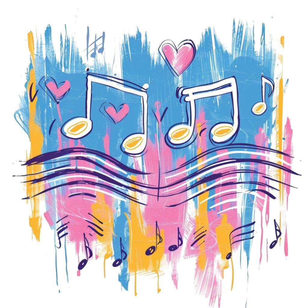 15 Hearts and Music Notes Love Clipart Bundle, 15 High-quality JPG ...