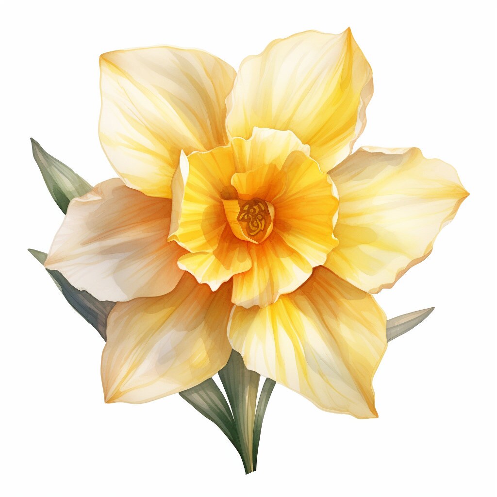 Delicate Daffodil Clipart Bundle, High-quality JPG, Craft Art, Card ...