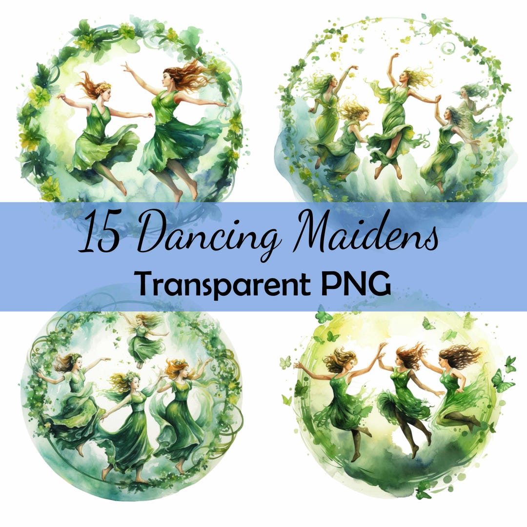 15 Ladies Dancing Clovers Watercolor Clipart Bundle Transparent PNG ...