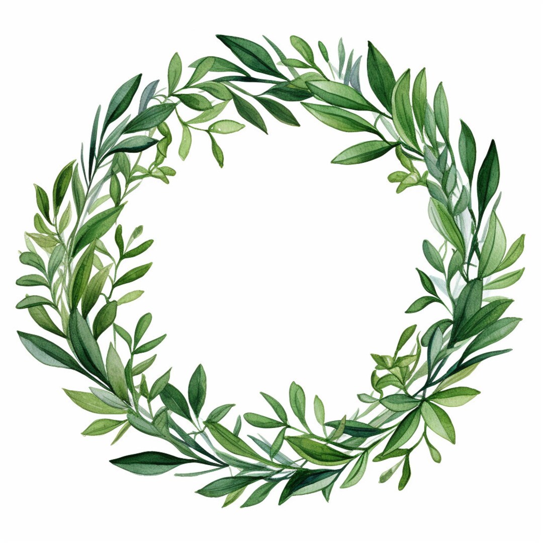 Leaves Wreath Clipart Bundle, High-quality JPG, Craft Art, Card Making ...