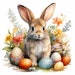 Easter Bunny W Easter Eggs Clipart Bundle, High-quality JPG, Craft Art ...