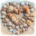 Shell Hearts on the Beach Clipart Bundle, 16 High-quality JPG, Craft ...