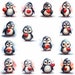 14 Valentine Penguin Clipart Bundle, High-quality JPG, Craft Art, Card ...