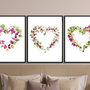 16 Fuschia Flower Heart Wreath Clipart Bundle, High-quality JPG, Craft ...