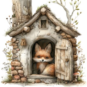 Fox House Den Clipart Bundle, 16 High-quality JPG, Craft Art, Card ...