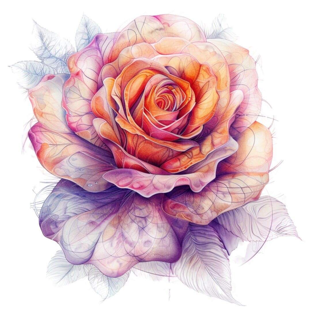 Stylish Rose Flower Clipart Bundle, 16 High-quality JPG, Craft Art ...