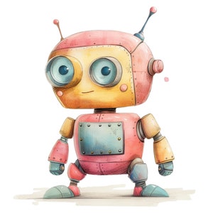 16 Cute Robot Clipart Bundle, 16 High-quality JPG, Craft Art, Card ...