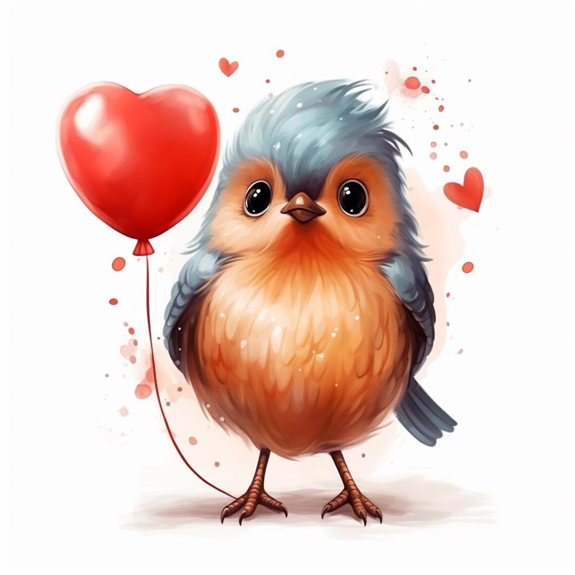 16 Valentine Robin Bird Clipart Bundle, High-quality JPG, Craft Art ...