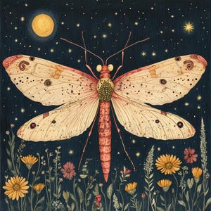 15 Insect in Moon Light Night Clipart Bundle, 15 High-quality JPG, Card ...