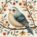 16 Folk Art Bird in a Tree Clipart Bundle, 16 High-quality JPG, Craft ...