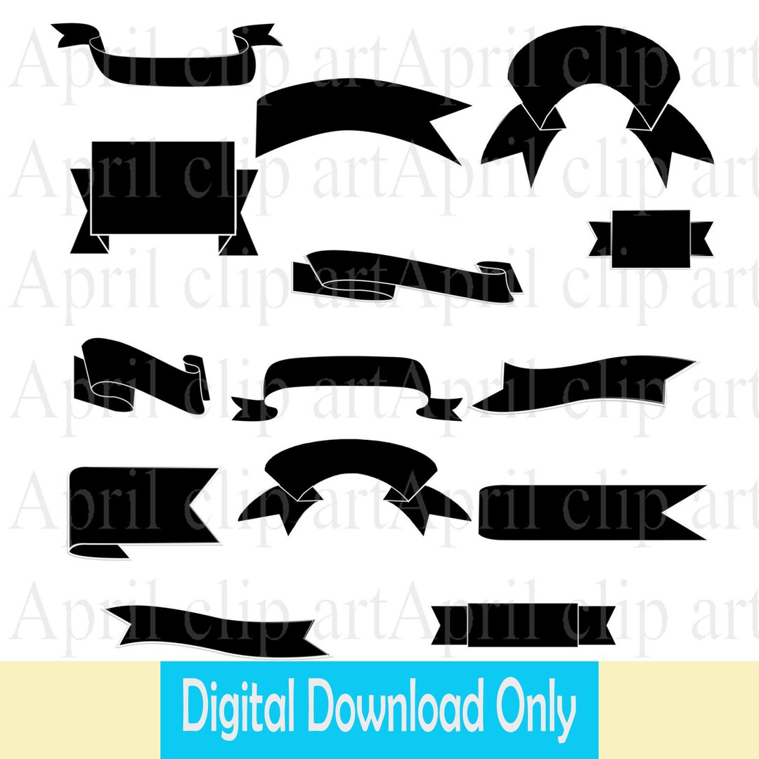 28 Digital Ribbons Frame Clip Art Bundle Digital Scrapbooking - Etsy