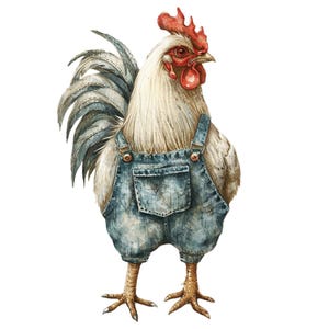 16 Rooster Chicken Boots Overalls Cowboy Hat 16 Clipart Bundle ...