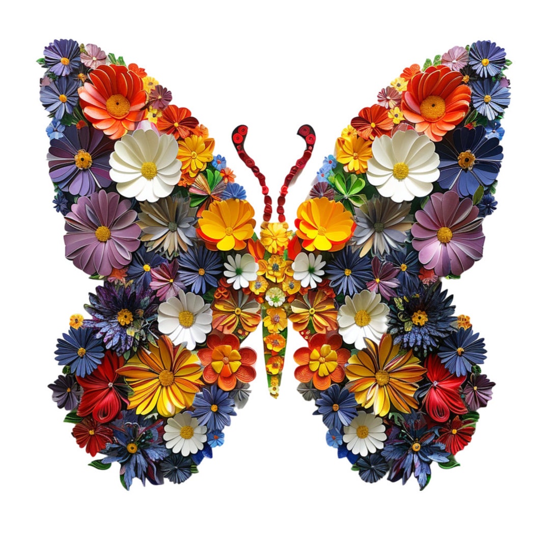 Butterfly Flower Floral Clipart Bundle,16 High-quality JPG, Craft Art ...