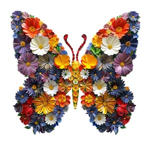 Butterfly Flower Floral Clipart Bundle,16 High-quality JPG, Craft Art ...