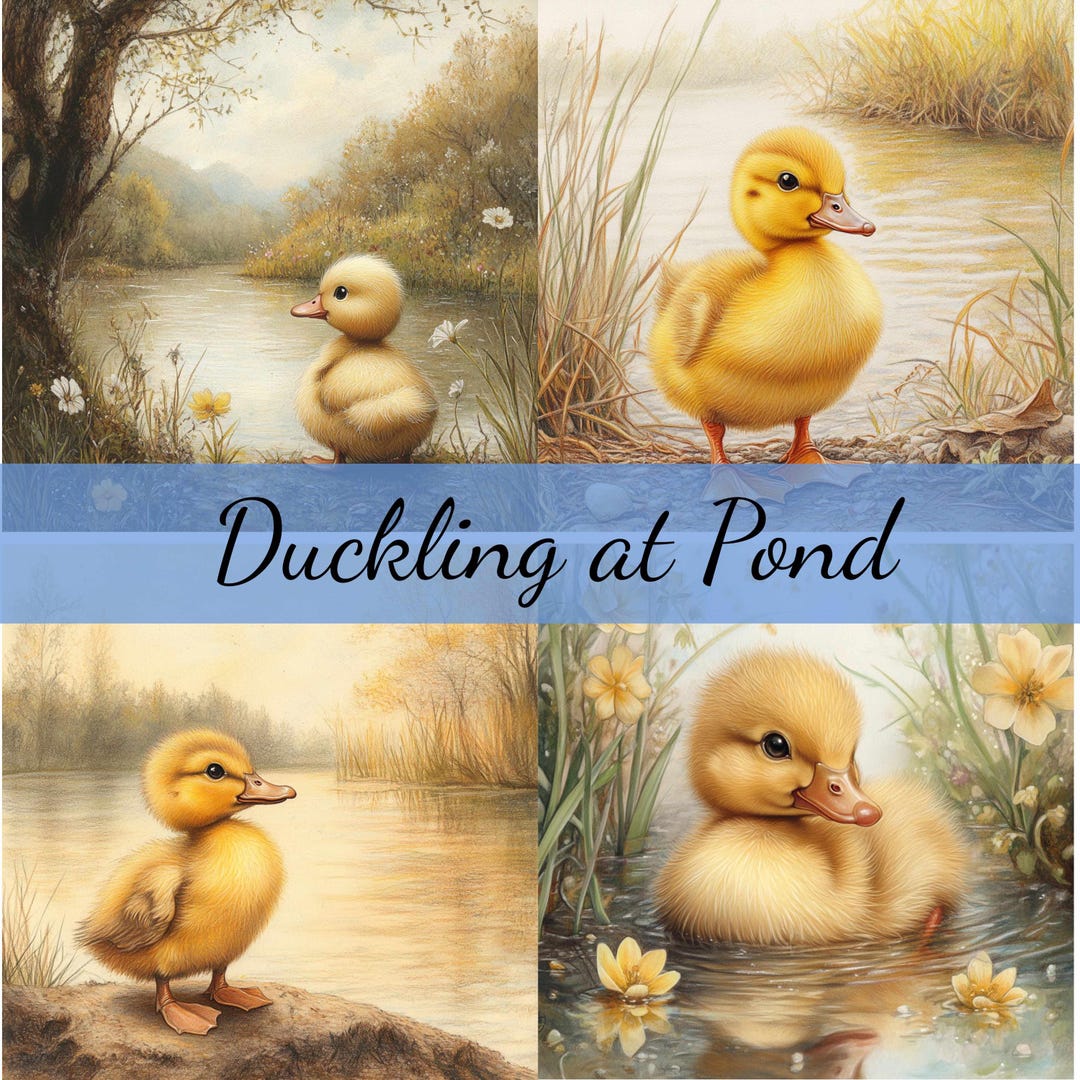 15 Duckling Duck in Pond Clipart Bundle, 15 High-quality JPG, Craft Art ...