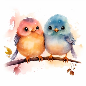 21 Cute Adorable Birds Clipart Bundle, JPG, Card Making, Clip Art ...