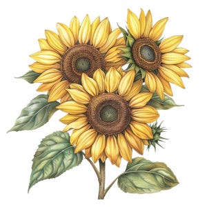 16 Beautiful Sunflower Flower Clipart Bundle, 16 High-quality JPG ...