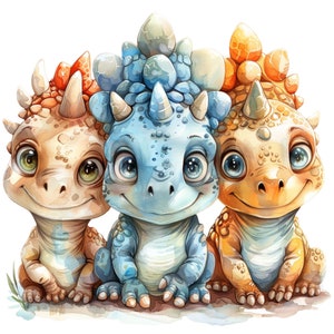 Cute Dinosaur Friends Clipart Bundle, 14 High-quality JPG, Craft Art ...